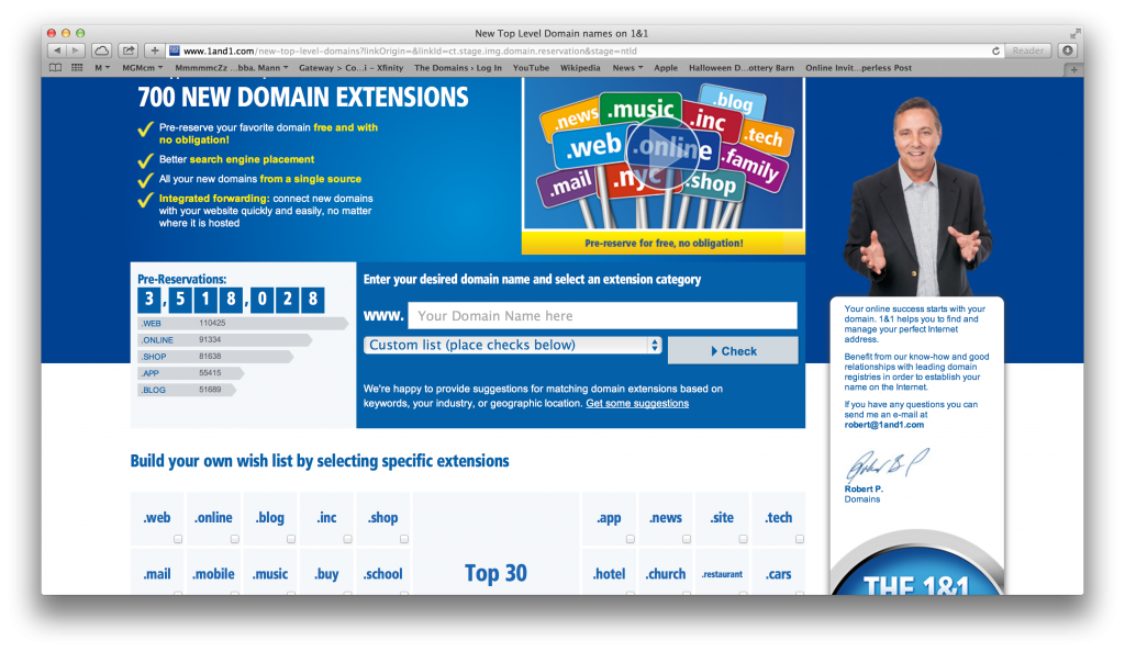 1and1.com New gTLD's Pre-Reservations Pass 3.5 Million & Top 30 New ...