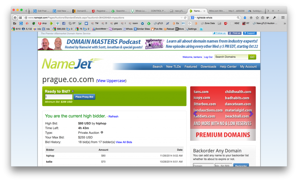 Someone Is Trying To Sell A Domain Still At Auction At Namejet.com